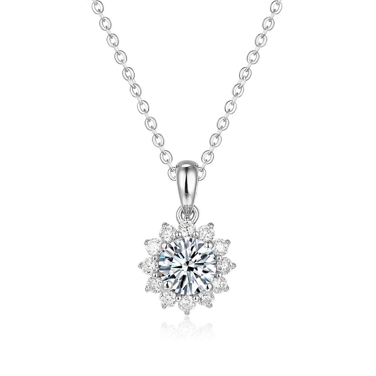 Sunray Halo Lab Grown Diamond Pendant – D-Only